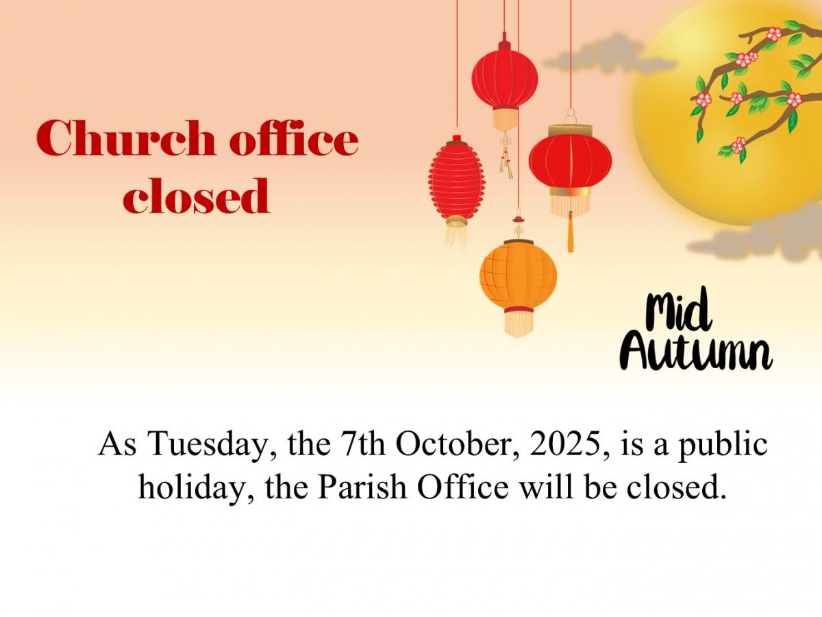 28th Sept 2025 26th Sunday of Ordinary Time Parish Announcements – 天主教聖方濟堂